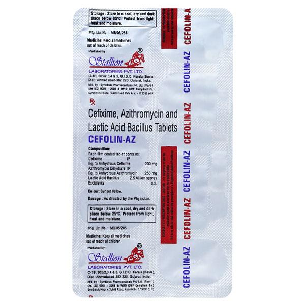 CEFOLIN AZ Tablet 10's Price, Uses, Side effects, Substitutes | Netmeds