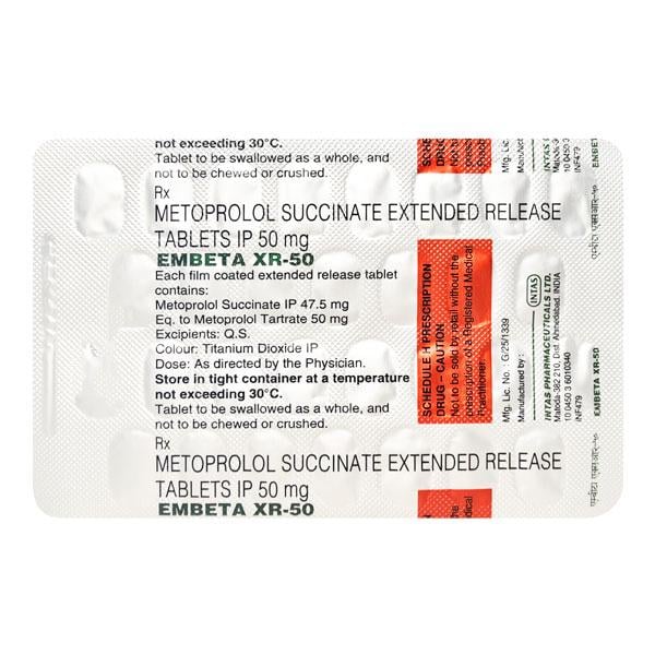 Embeta XR 50mg Tablet 30'S : Price, Uses, Side Effects | Netmeds