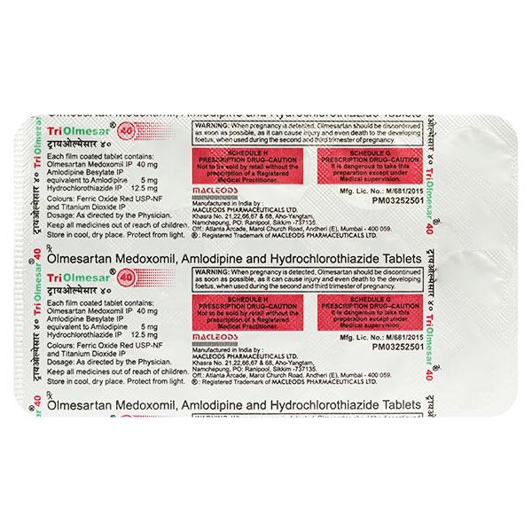 TRIOLMESAR 40 Tablet 15's Price, Uses, Side effects, Substitutes | Netmeds