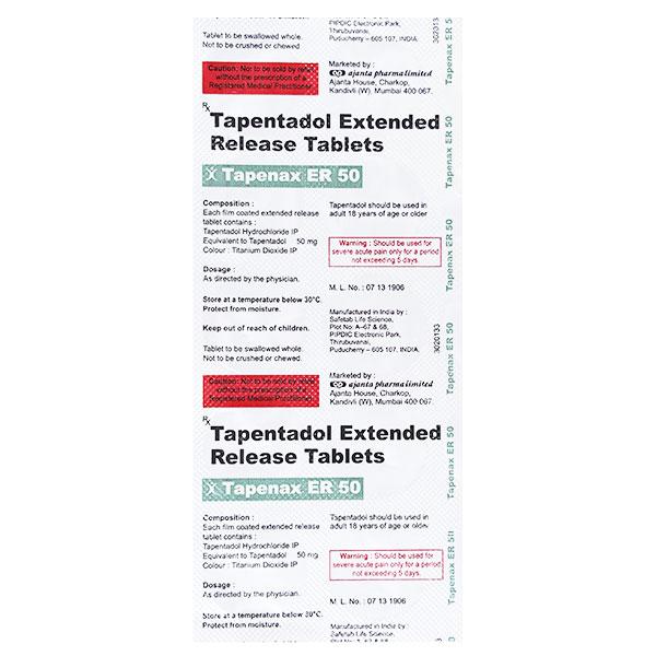 TAPENAX ER 50 Tablet 15's - Price, Uses, Side Effects, and Substitutes ...