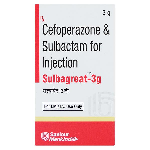 Buy SULBAGREAT 3gm Injection 1's Online at Upto 25% OFF | Netmeds