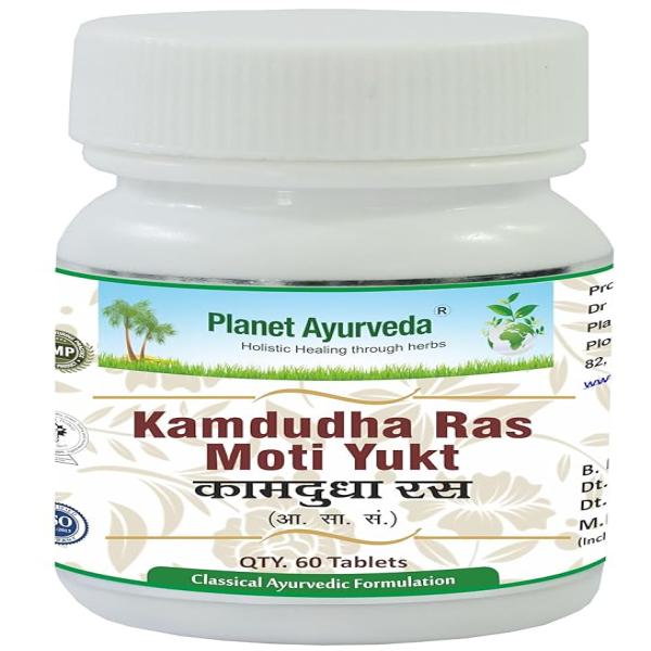 Buy Planet Ayurveda Kamdudha Ras Moti Yukt Tablet 60's 60's Online at Discounted Price | Netmeds
