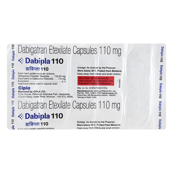Dabipla 110mg Capsule 10'S Price, Uses, Side effects, Substitutes | Netmeds
