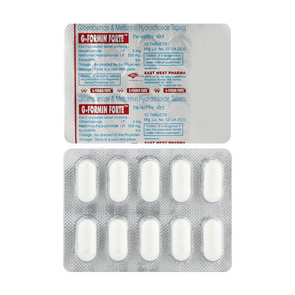G Formin Forte Tablet 10'S : Price, Uses, Side Effects | Netmeds