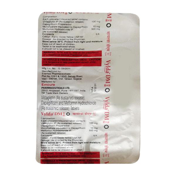 VYLDA DM Tablet 10's Price, Uses, Side effects, Substitutes | Netmeds