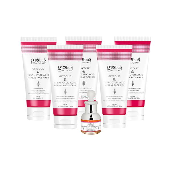 Buy Globus Naturals Pimple Clear Glycolic & 1% Salicylic Acid Face Care ...