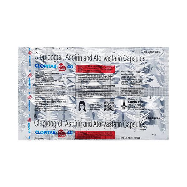 CLOPITAB CV GOLD 40 Capsule 10's Price, Uses, Side effects, Substitutes ...