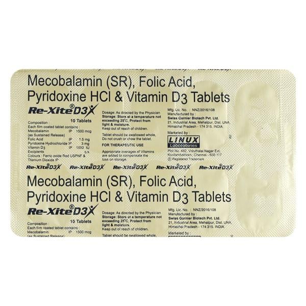 Buy Rexite D3 Tablet 10'S Online at Upto 25% OFF | Netmeds