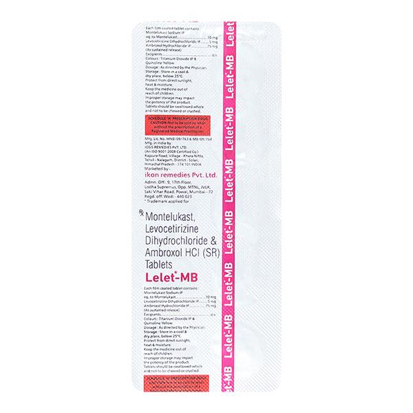 Buy LELET MB Tablet 10's Online at Upto 25% OFF | Netmeds