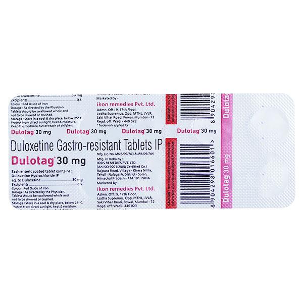 DULOTAG 30mg Tablet 10's : Price, Uses, Side Effects | Netmeds
