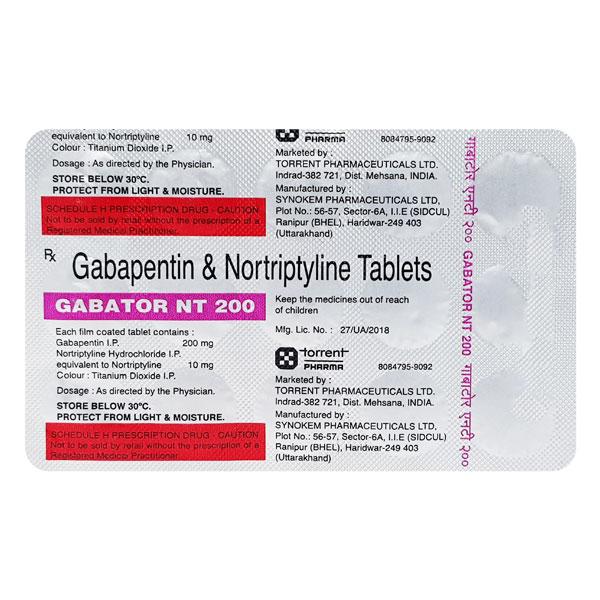 GABATOR NT 200 Tablet 15's Price, Uses, Side effects, Substitutes | Netmeds