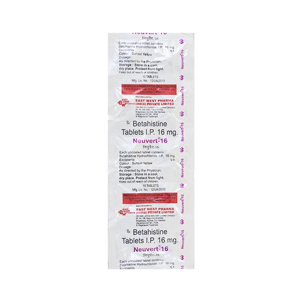 Neuvert 16mg Tablet 10'S Price, Uses, Side effects, Substitutes | Netmeds
