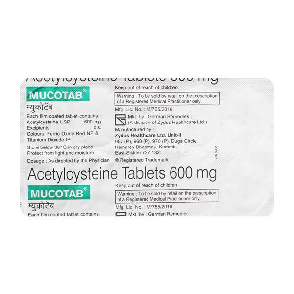 Mucotab Tablet 10'S Price, Uses, Side effects, Substitutes | Netmeds