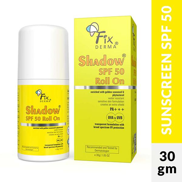 Buy Fixderma Shadow Spf 50 Roll On, Sunscreen SPF 50 for Face 30 gm ...