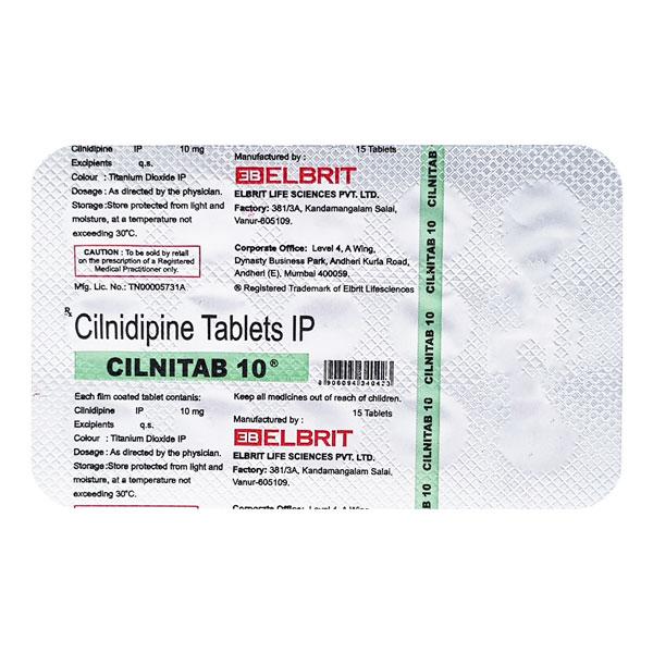 Cilnitab 10mg Tablet 15'S : Price, Uses, Side Effects | Netmeds