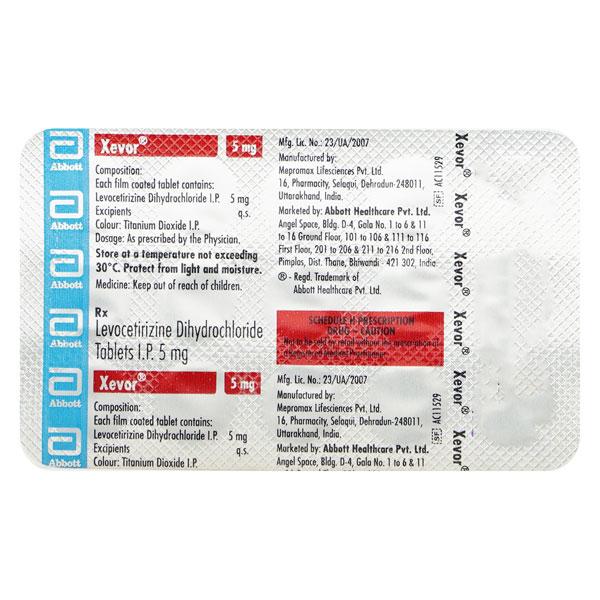 XEVOR 5 Tablet 15's Price, Uses, Side effects, Substitutes | Netmeds