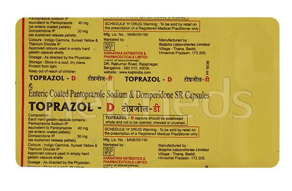 Buy Toprazol D Capsule 10'S Online at Upto 25% OFF | Netmeds