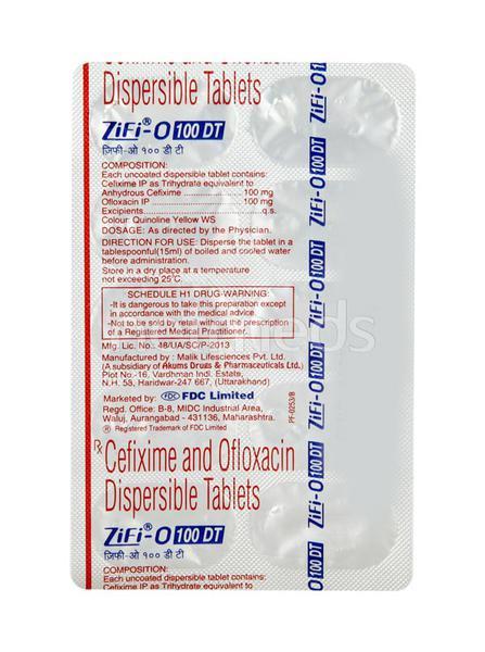 Zifi O DT 100mg Tablet 10'S : Price, Uses, Side Effects | Netmeds