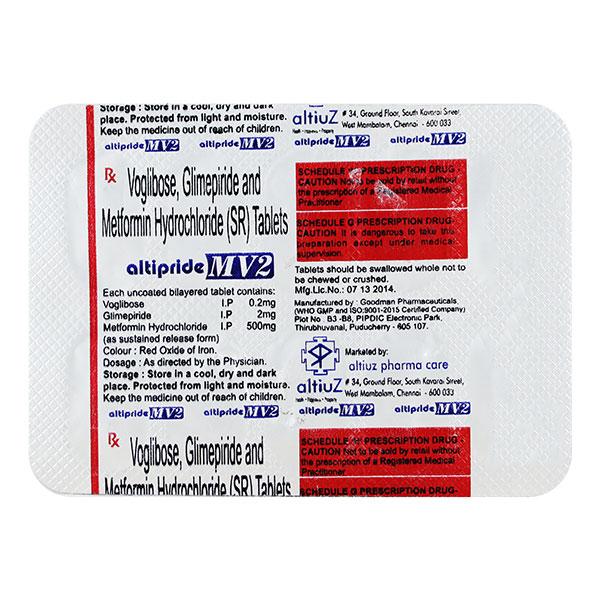 ALTIPRIDE MV2 Tablet 10's : Price, Uses, Side Effects | Netmeds