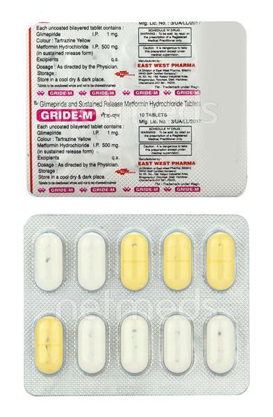 Gride M Tablet 10'S : Price, Uses, Side Effects | Netmeds
