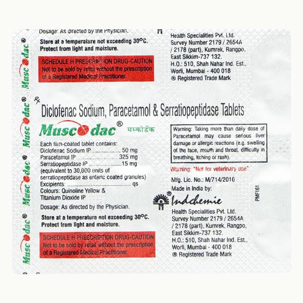 Buy Muscodac Tablet 10'S Online at Upto 25% OFF | Netmeds