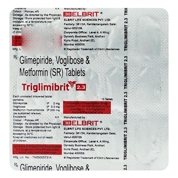 TRIGLIMIBRIT 2.3 Tablet 15's Price, Uses, Side effects, Substitutes ...