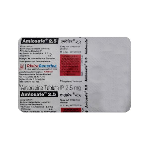 AMLOSAFE 2.5 Tablet 15's : Price, Uses, Side Effects | Netmeds