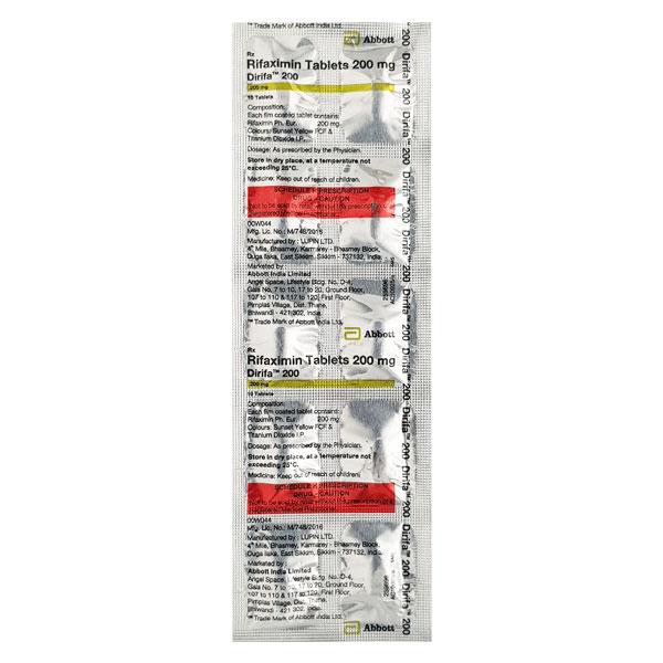 Dirifa 200mg Tablet 10'S : Price, Uses, Side Effects | Netmeds