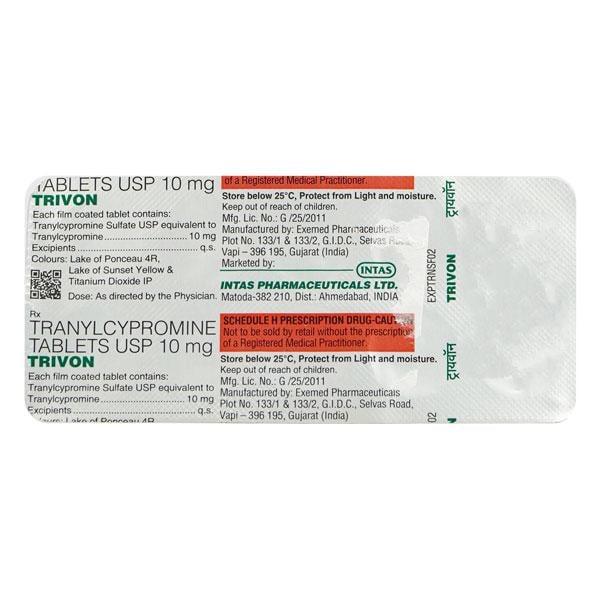 TRIVON 10mg Tablet 10's : Price, Uses, Side Effects | Netmeds