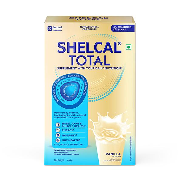 SHELCAL TOTAL NO ADDED SUGAR VANILLA FLAVOUR Powder 400g