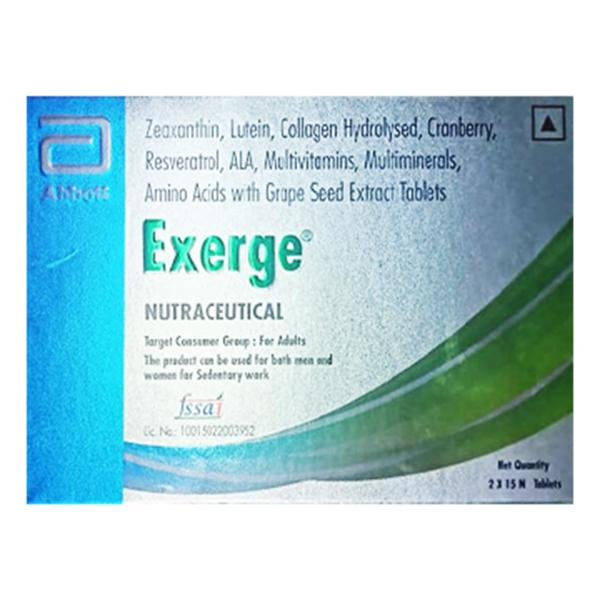 EXERGE NEUTRACEUTICAL Tablet 15's Price, Uses, Side effects ...