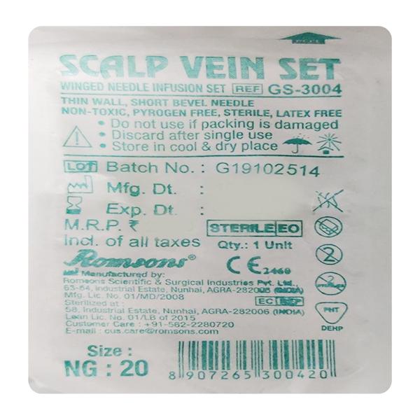 Romsons Scalp Vein Set - Size 20 (GS-3004) 1's Online at Best Price ...