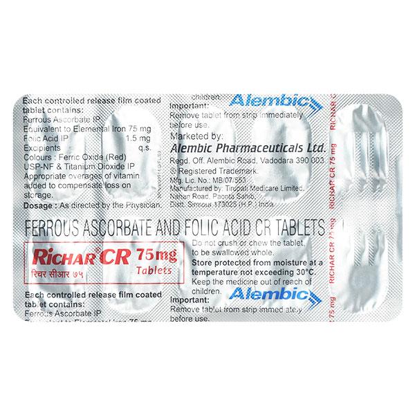 Richar CR 75mg Tablet 10'S Price, Uses, Side effects, Substitutes | Netmeds