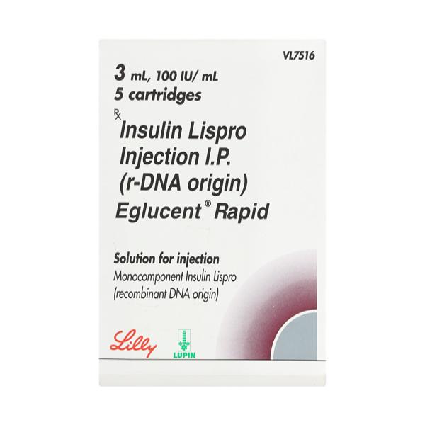 Buy Eglucent Rapid 100IU Cartridge 3ml Online at Upto 25% OFF | Netmeds