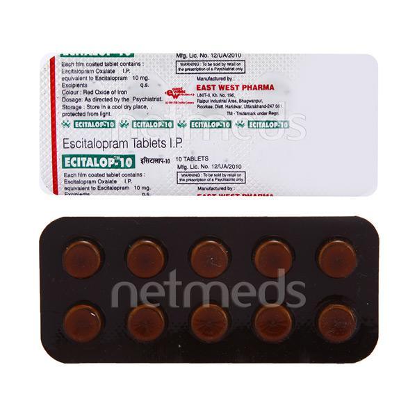 Buy Ecitalop 10mg Tablet 10'S Online at Upto 25% OFF | Netmeds