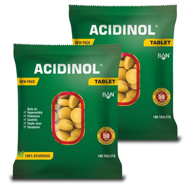 Buy Ban Labs Acidinol Tablets (Pack Of 2 X 100'S) 1's Online at ...