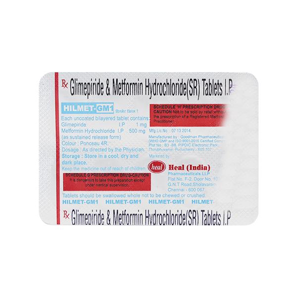 HILMET GM 1mg Tablet 10's : Price, Uses, Side Effects | Netmeds