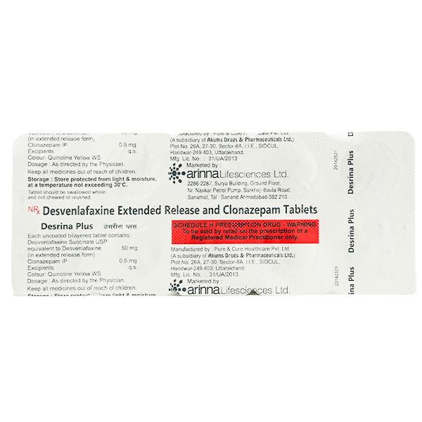 DESRINA PLUS 0.25 Tablet 10's - Price, Uses, Side Effects, and ...