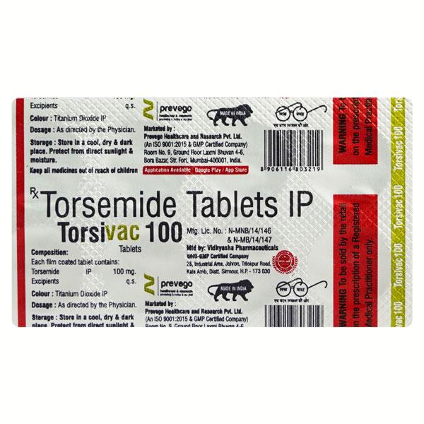 TORSIVAC 100 Tablet 10's Price, Uses, Side effects, Substitutes | Netmeds