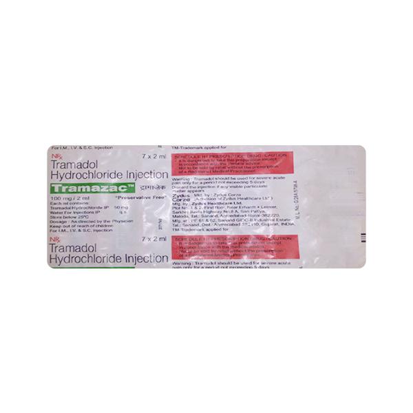 Tramazac 100mg Injection 7X2ml - Price, Uses, Side Effects, and ...