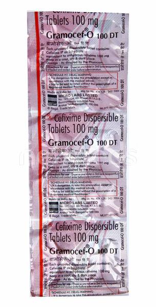 Gramocef O DT 100mg Tablet 10'S : Price, Uses, Side Effects | Netmeds