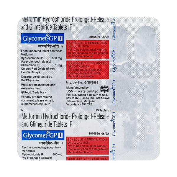 Glycomet GP 1mg Tablet 15'S : Price, Uses, Side Effects | Netmeds