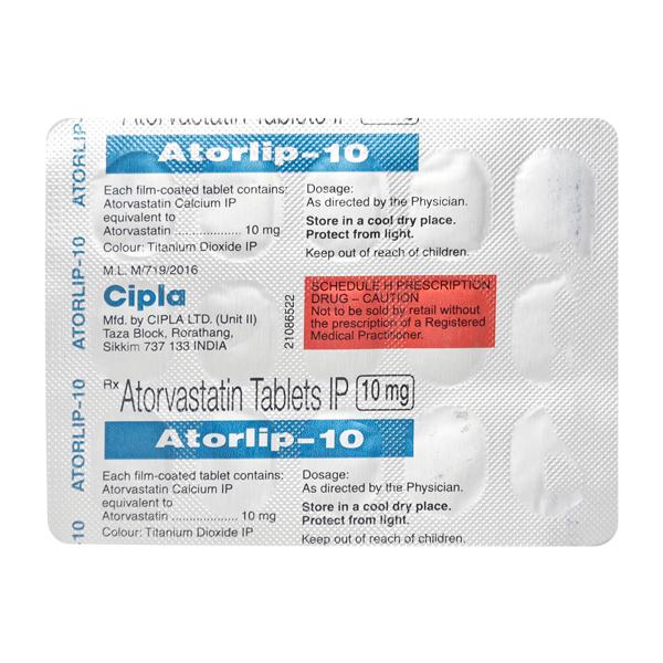 Buy Atorlip 10mg Tablet 15'S Online at Upto 25% OFF | Netmeds