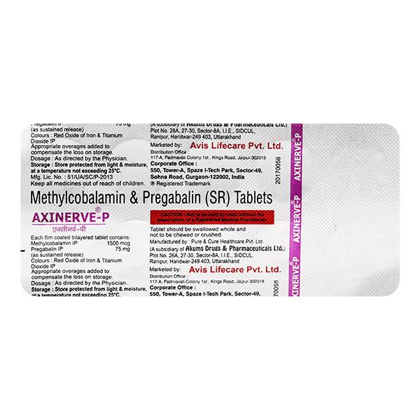AXINERVE P Tablet 10's Price, Uses, Side effects, Substitutes | Netmeds