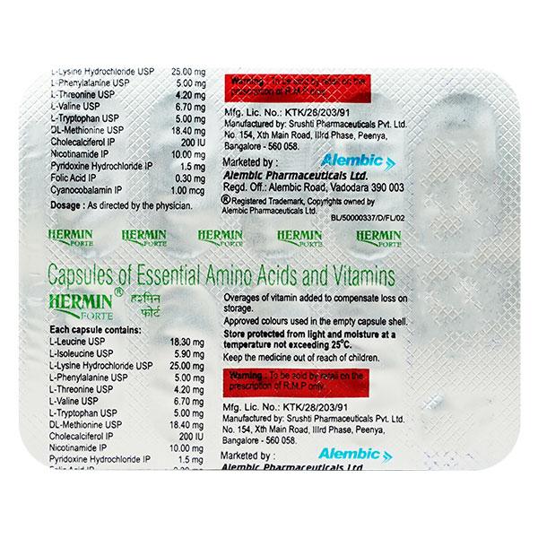 Hermin Forte Capsule 10'S Price, Uses, Side effects, Substitutes | Netmeds