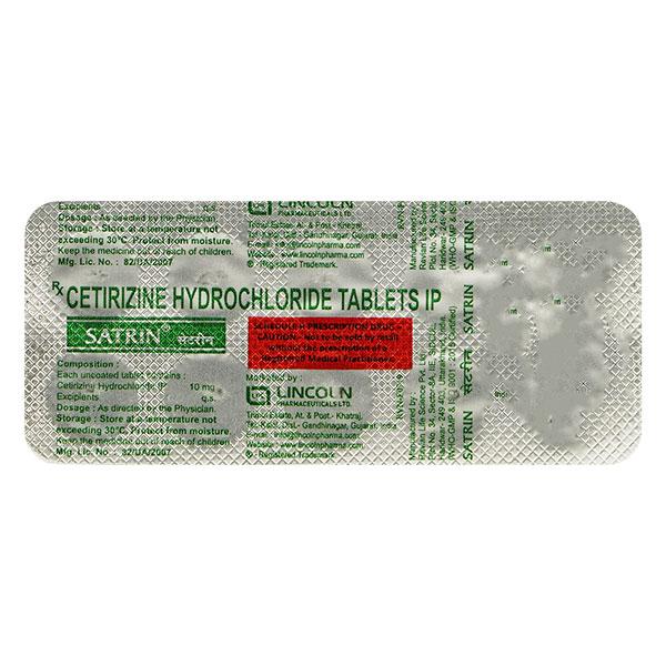Buy Satrin 10mg Tablet 10'S Online at Upto 25% OFF | Netmeds