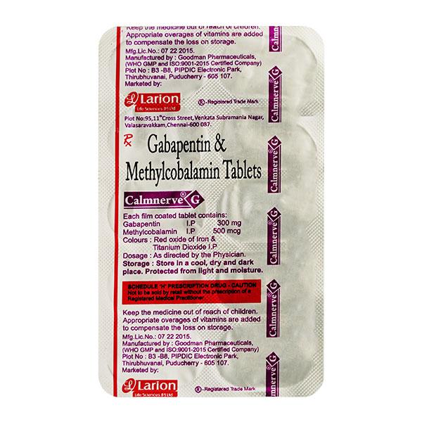 Calmnerve G 300/500mg Tablet 10'S : Uses, Side Effects, Price | Netmeds
