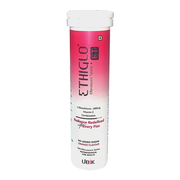 Buy ETHIGLO ET NO ADDED SUGAR ORANGE FLAVOUR Effervescent Tablet 15's ...