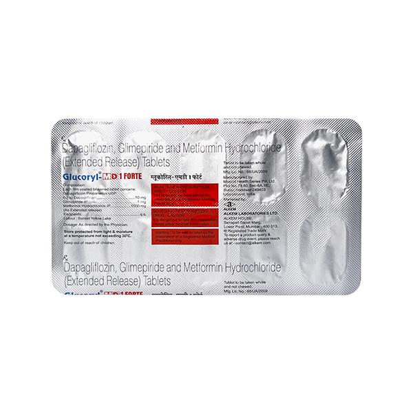 Buy GLUCORYL MD 1 FORTE Tablet 10's Online | Netmeds
