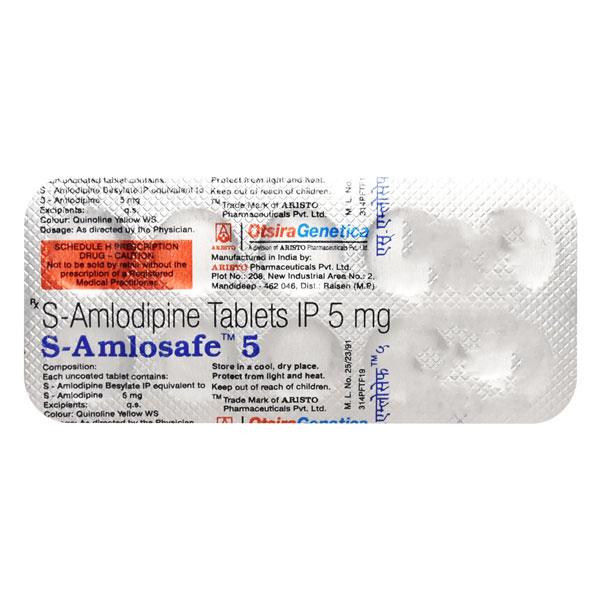 S Amlosafe 5mg Tablet 10'S : Price, Uses, Side Effects | Netmeds